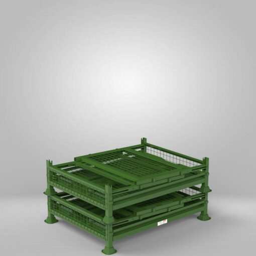 CE / UKCA Certified Collapsible Metal Pallet – Half Drop Front | Lowe